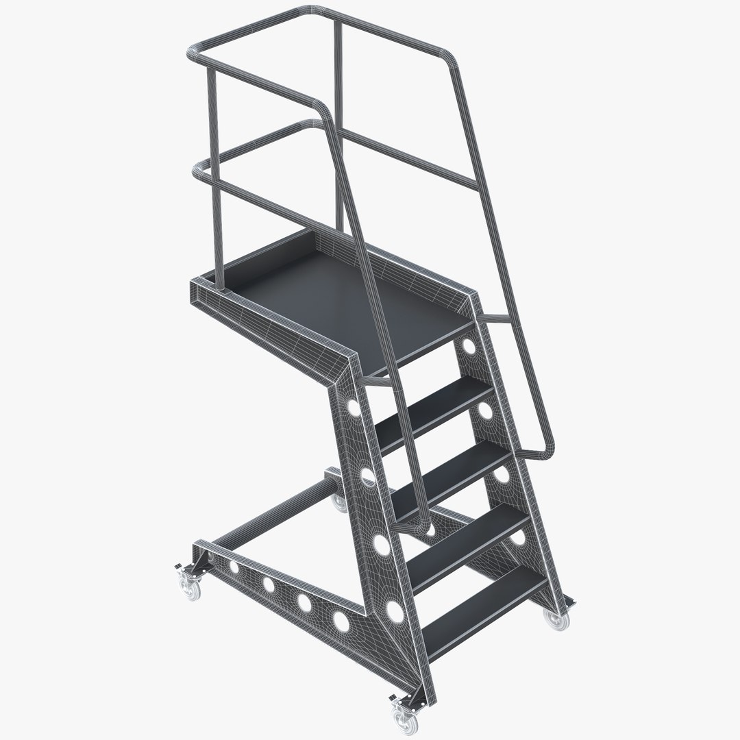 3D Rolling Ladder Model - TurboSquid 1965933