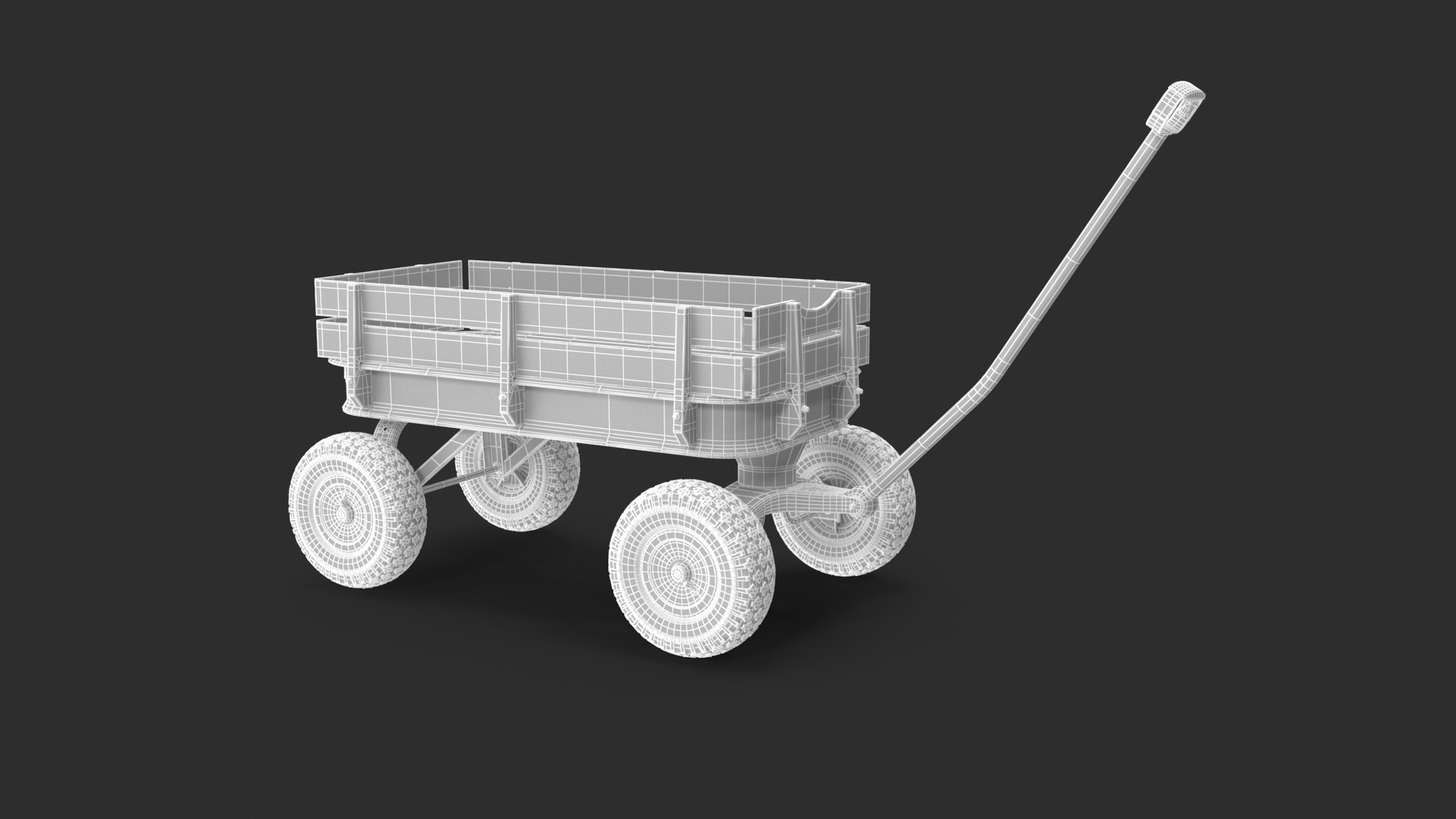 3D Red Steel Wagon With Wooden Sides 3D Model - TurboSquid 2346440