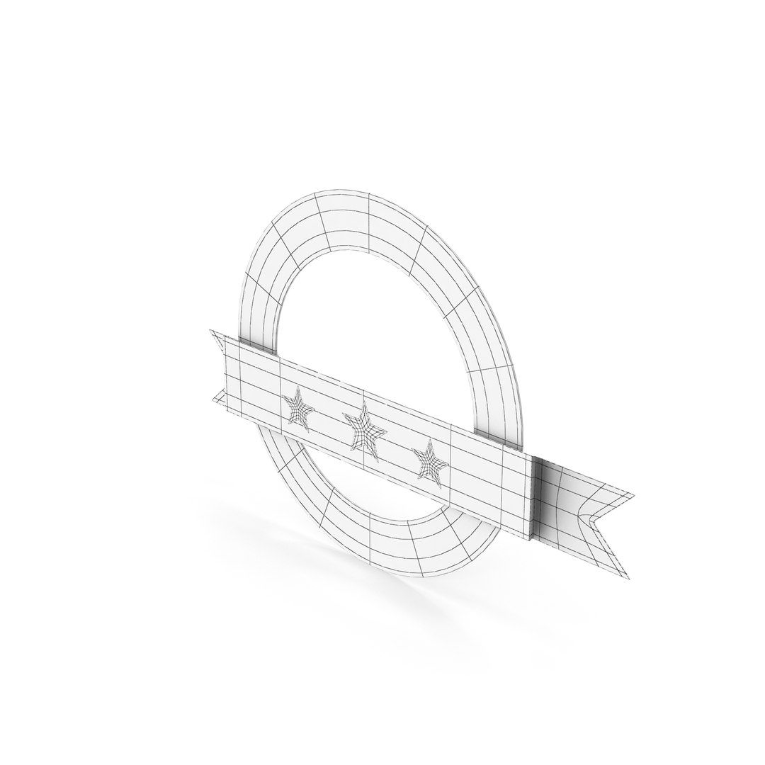 3D Red Three Star Ribbon Sign - TurboSquid 2036441