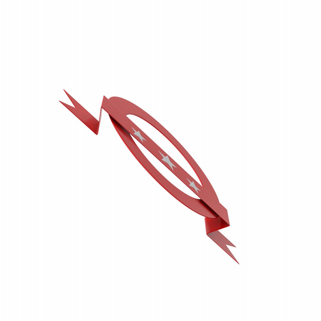 3D Red Three Star Ribbon Sign - TurboSquid 2036441