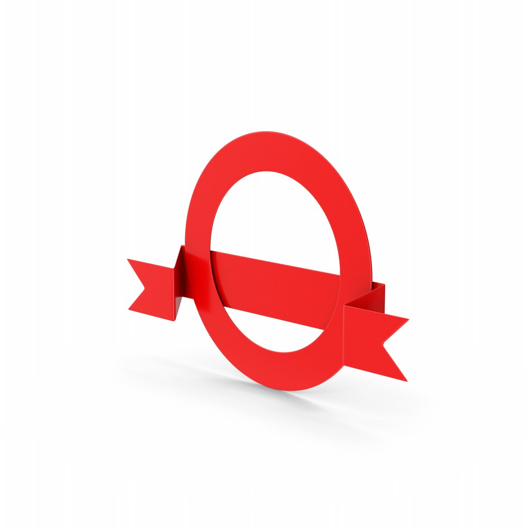 3D Red Three Star Ribbon Sign - TurboSquid 2036441