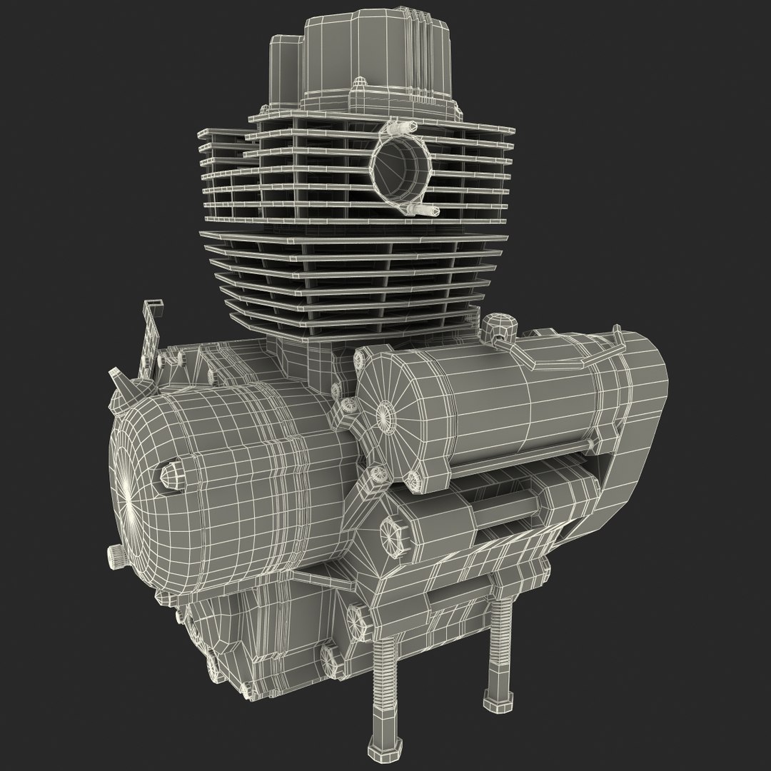 motorcycle engine cgt lingmu 3d model