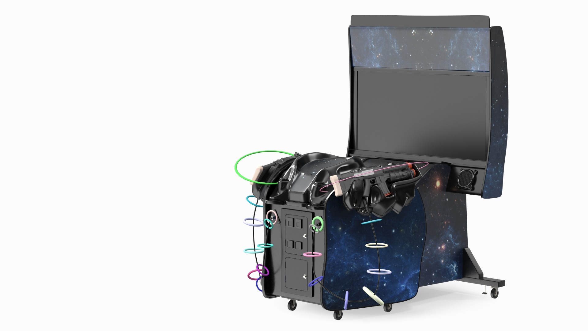 3D Space Arcade Game Machine Off State Rigged For Maya - TurboSquid 2366223