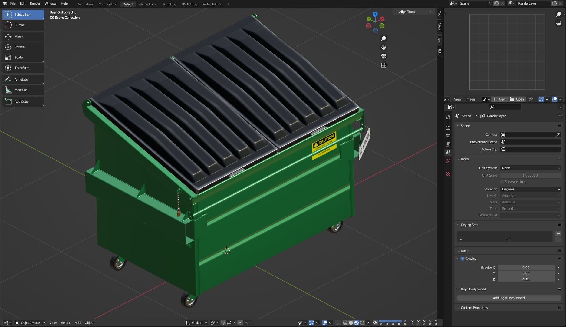 Recycling Dumpster Model - TurboSquid 2199502
