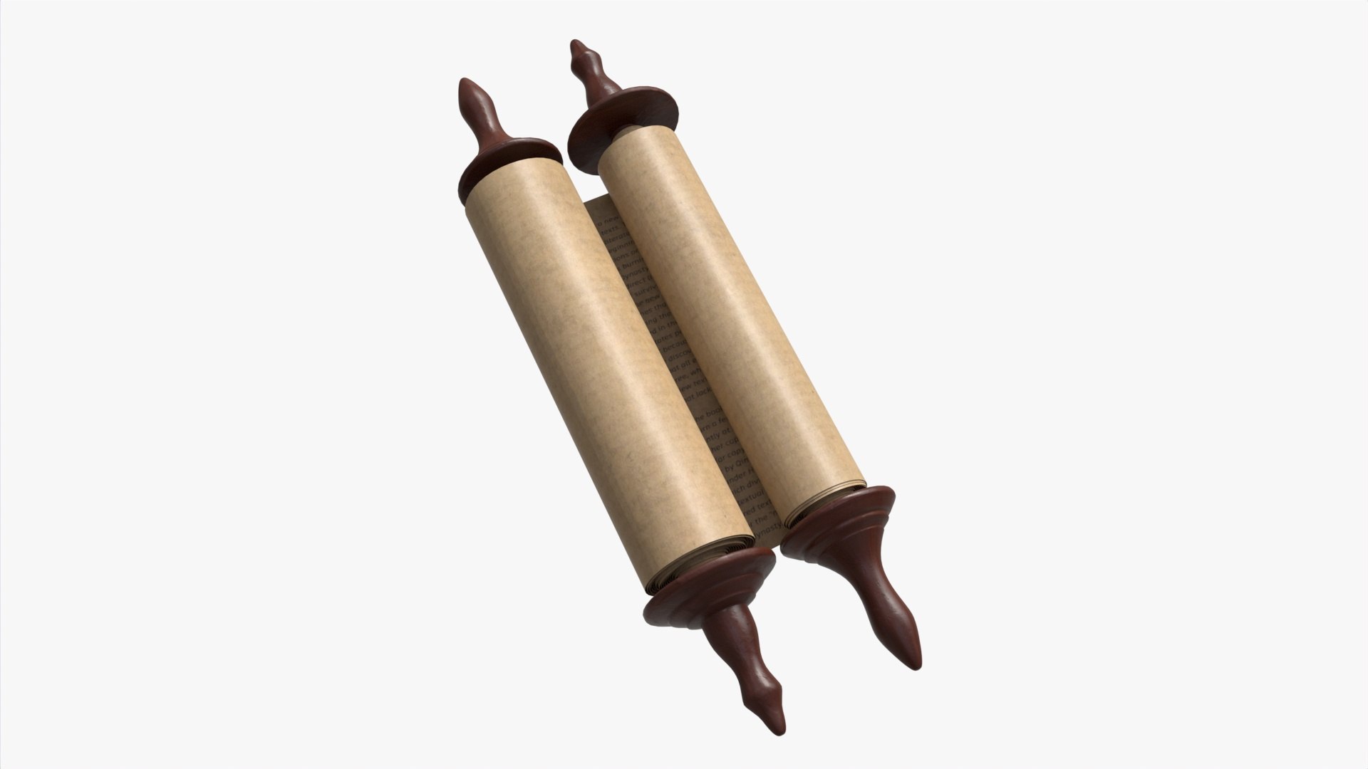 Ancient Scroll With Wooden Rods Old Text 03 3D Model - TurboSquid 2027333