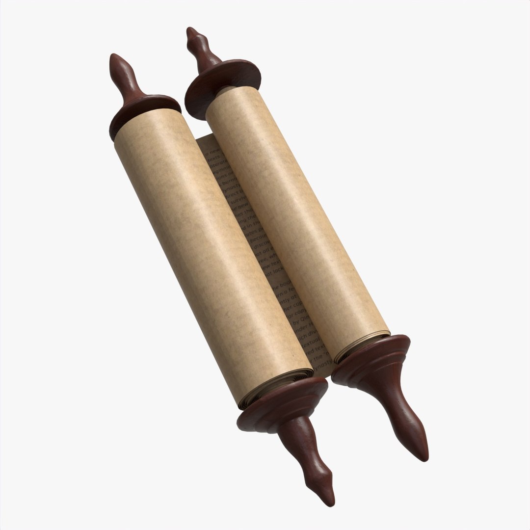 Ancient Scroll With Wooden Rods Old Text 03 3D Model - TurboSquid 2027333