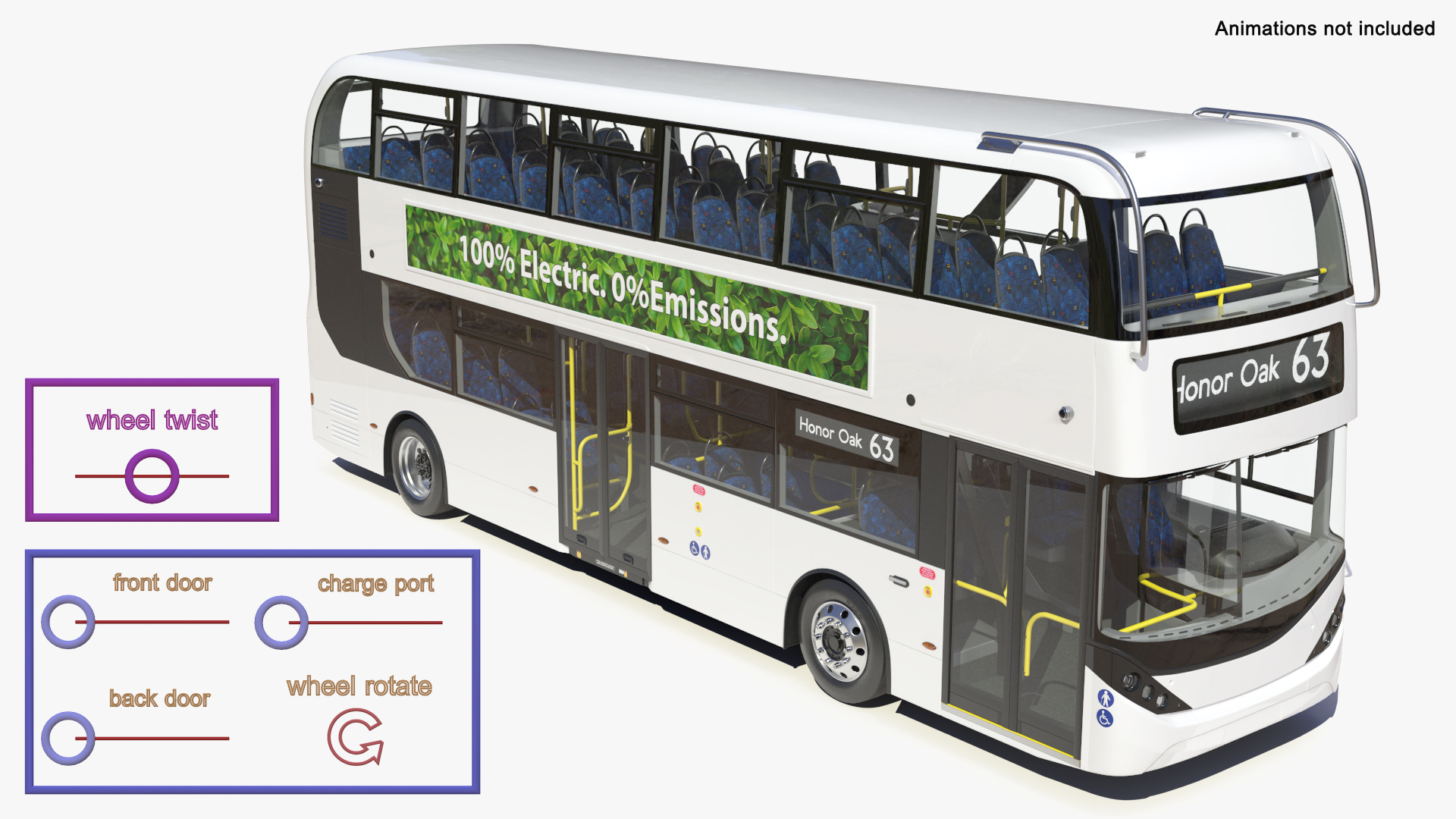 Urban Double Decker White Rigged 3D Model - TurboSquid 2349712