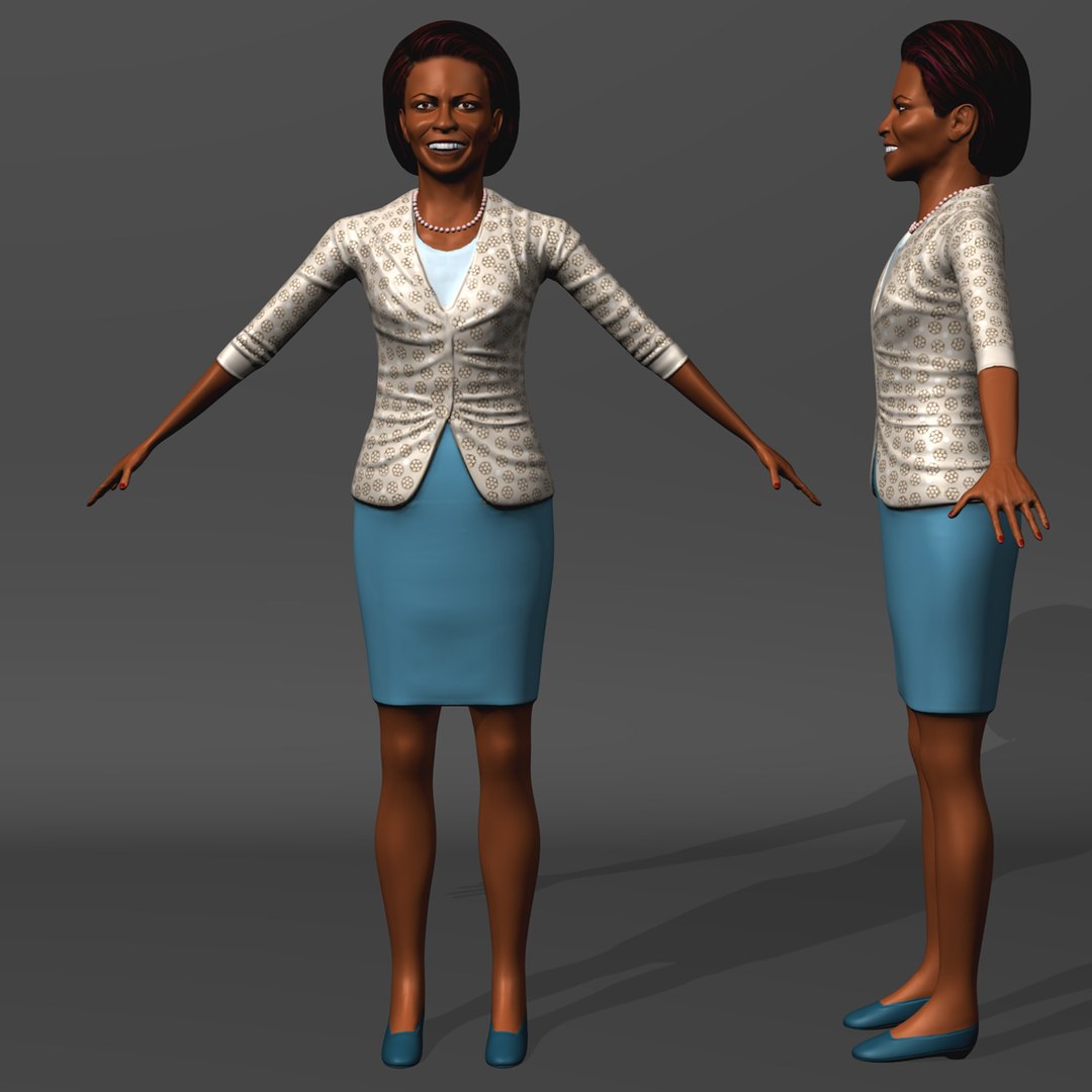 3d Obj Michelle Obama
