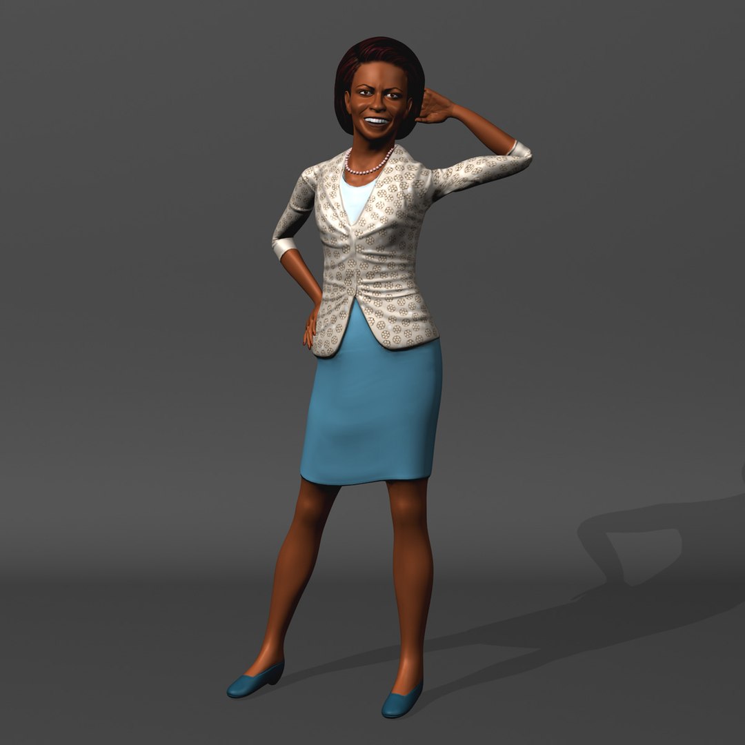 3d Obj Michelle Obama