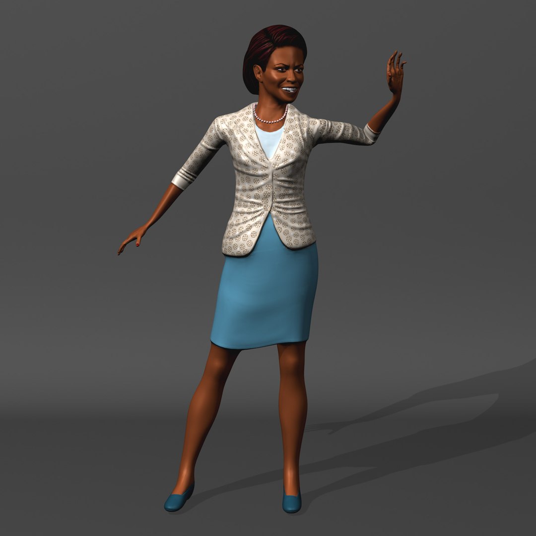 3d Obj Michelle Obama