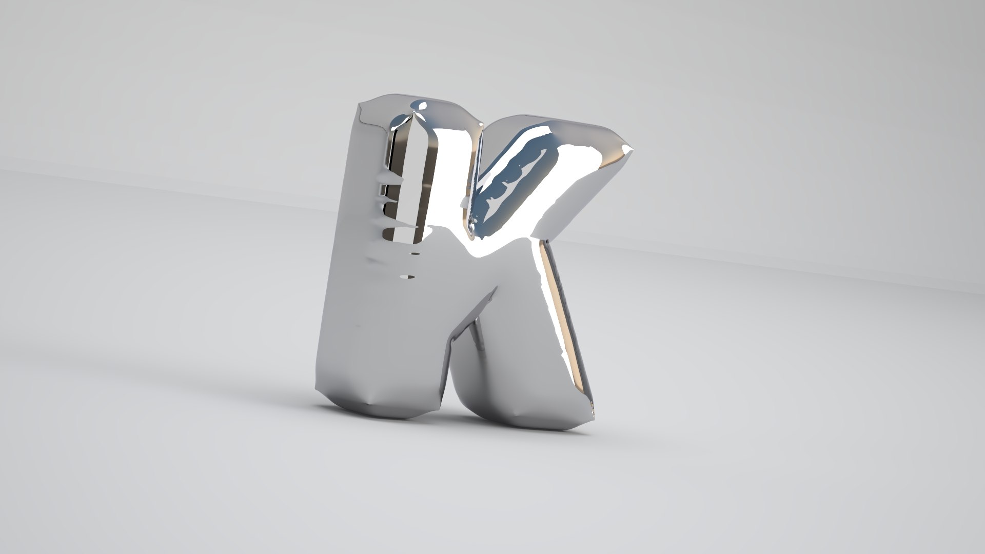 3D K Balloon Silver - TurboSquid 2413034