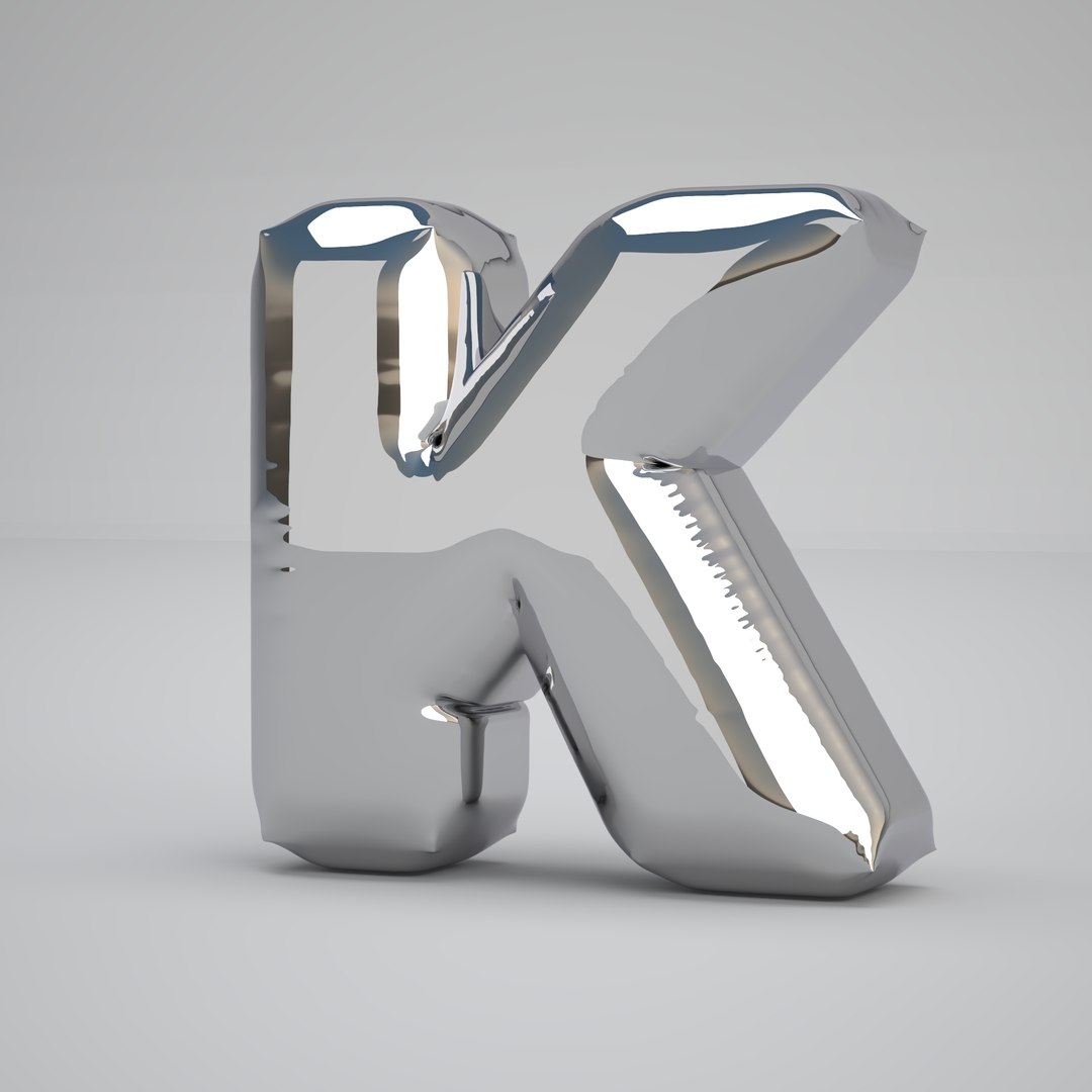 3D K Balloon Silver - TurboSquid 2413034
