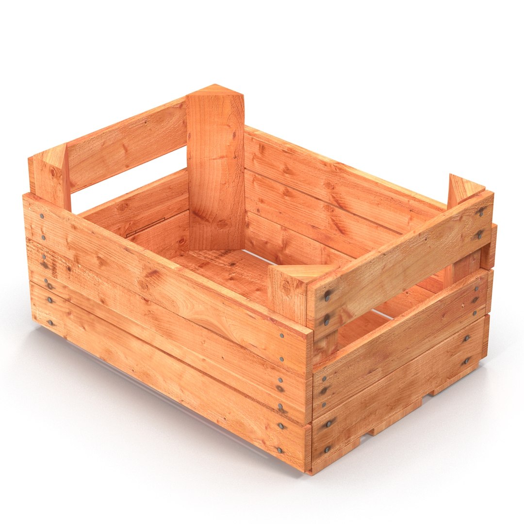 wooden fruit crate 3d max