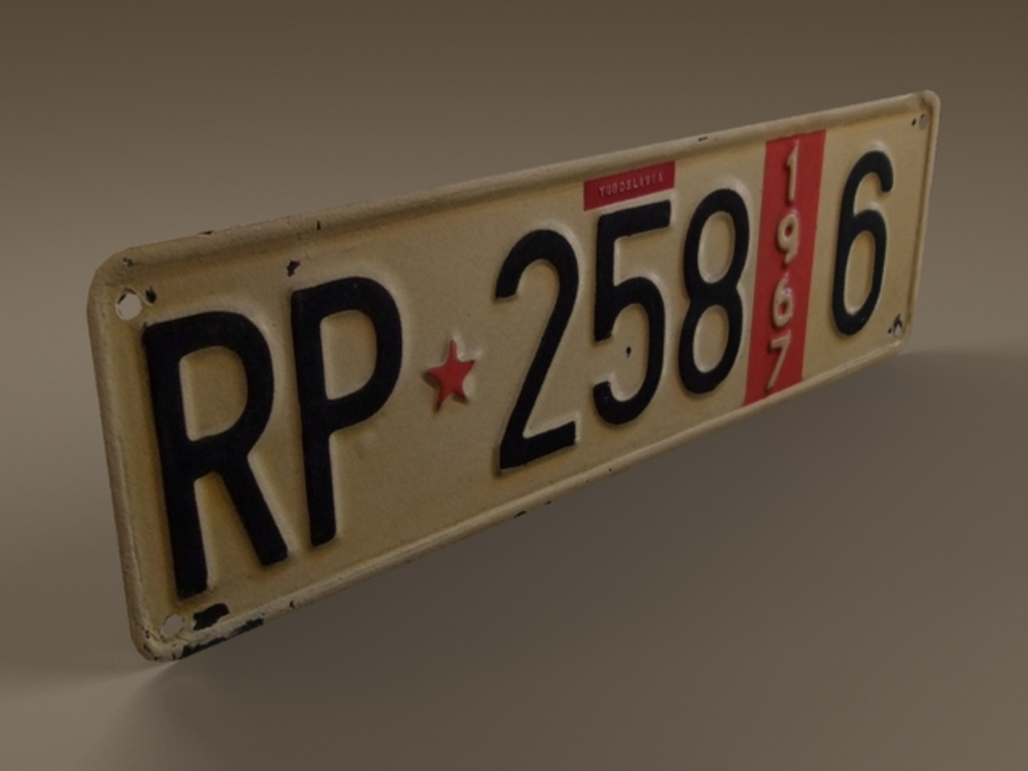 license car plate 3d model
