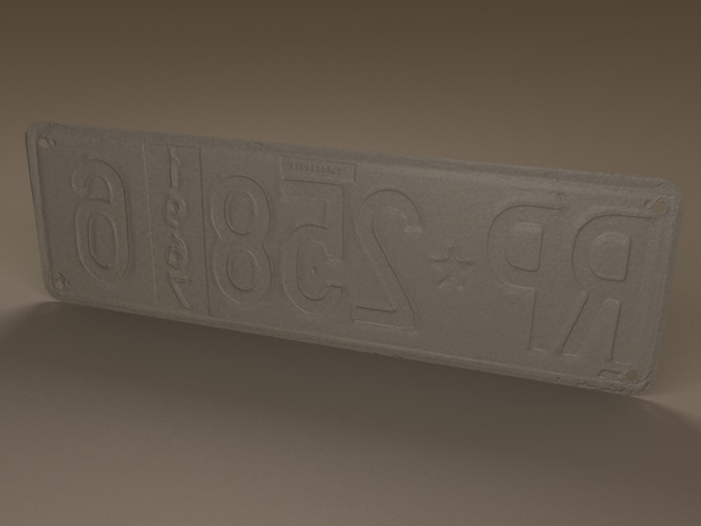 license car plate 3d model