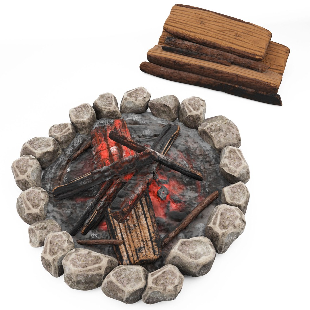 Cartoon Campfire Wood Stack 3D Model - TurboSquid 1640811