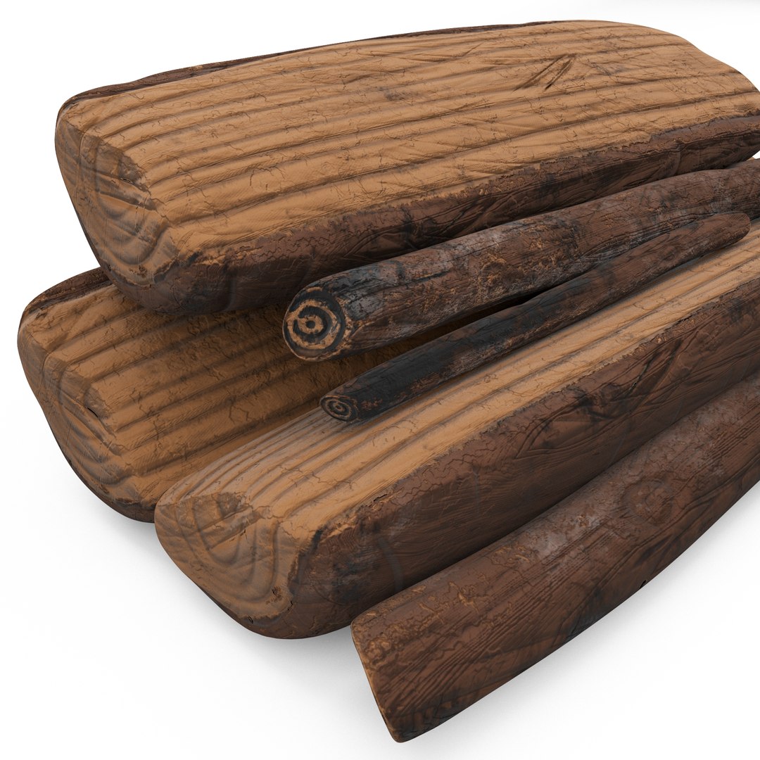 Cartoon Campfire Wood Stack 3D Model - TurboSquid 1640811