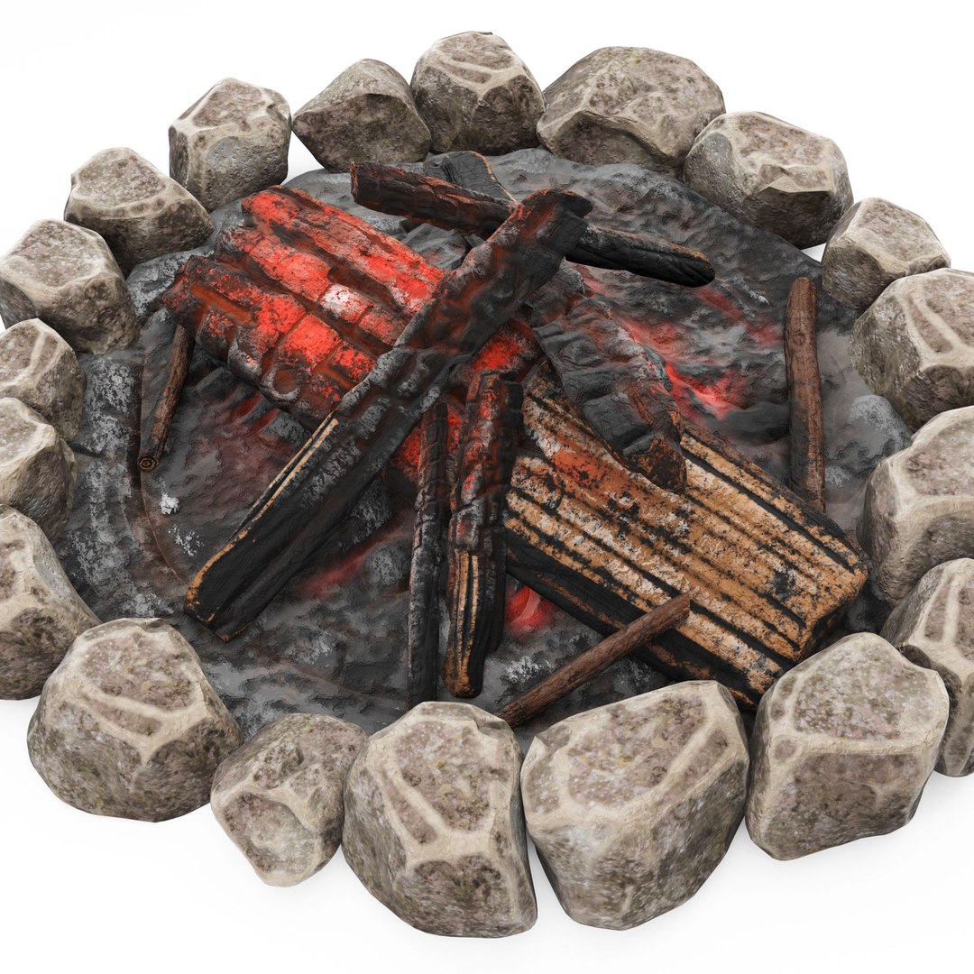 Cartoon Campfire Wood Stack 3D Model - TurboSquid 1640811