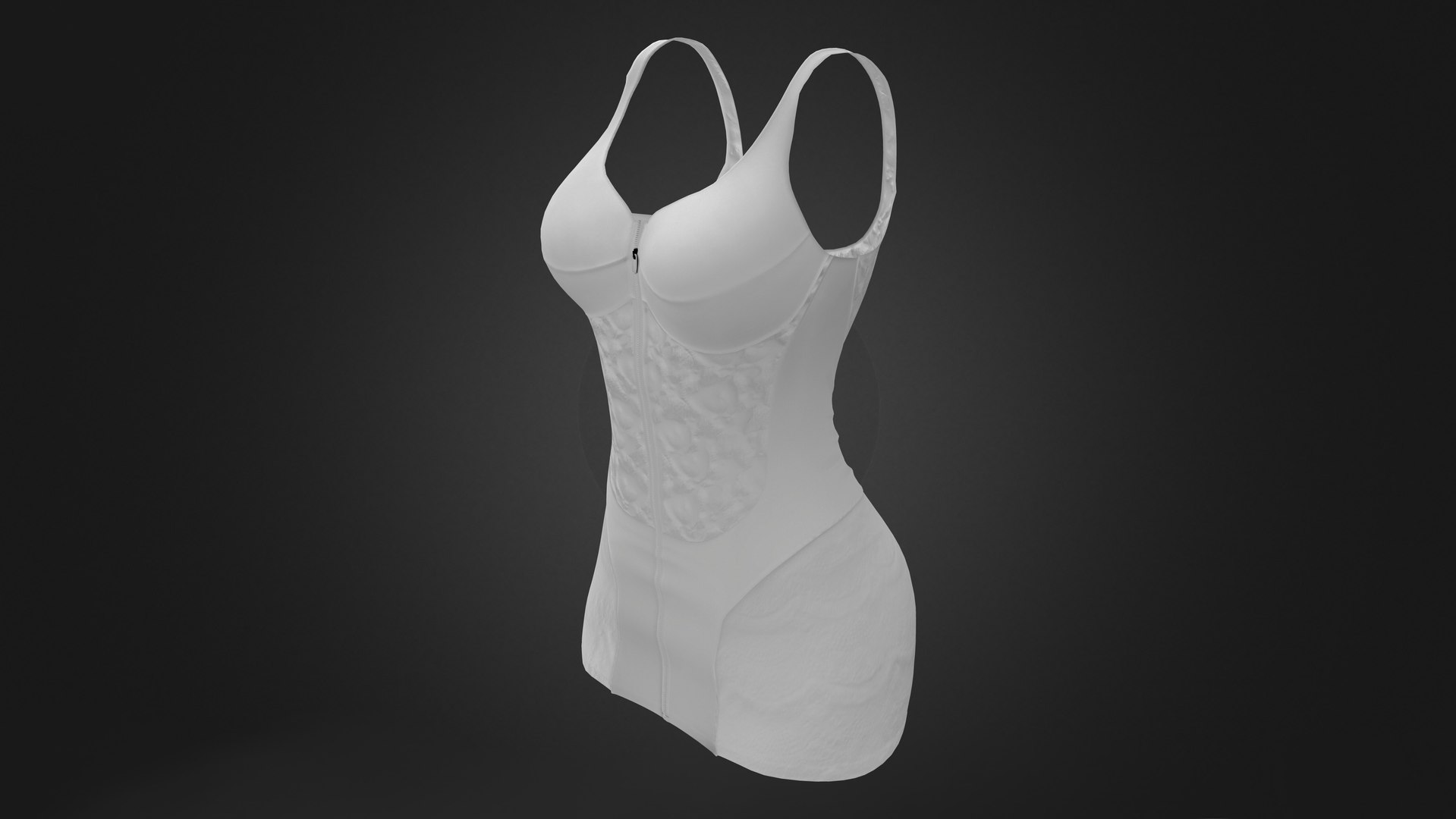 Leather Zip Up Mini Dress With Lace Parts 3D Model - TurboSquid 1905455