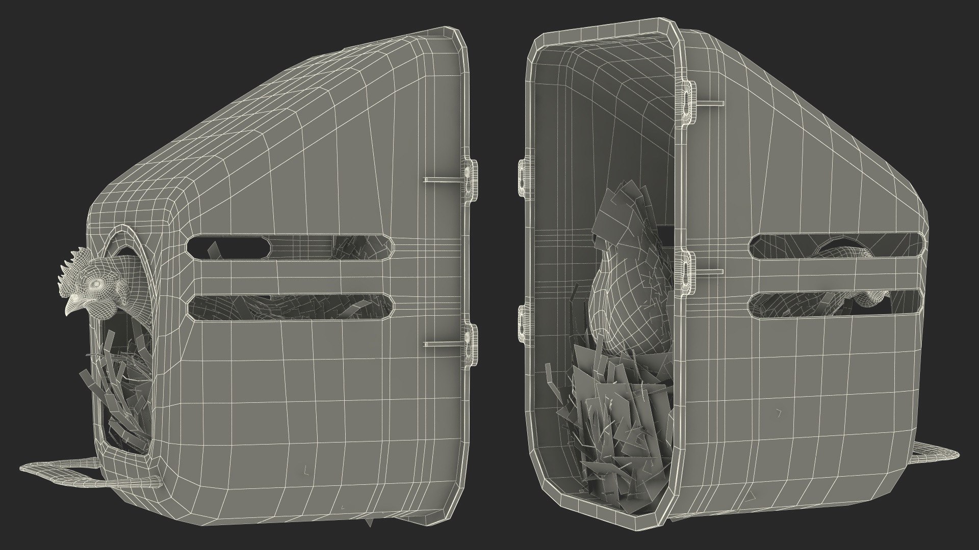 Chicken In Wall Mount Nesting Nest Box 3D Model - TurboSquid 2112263