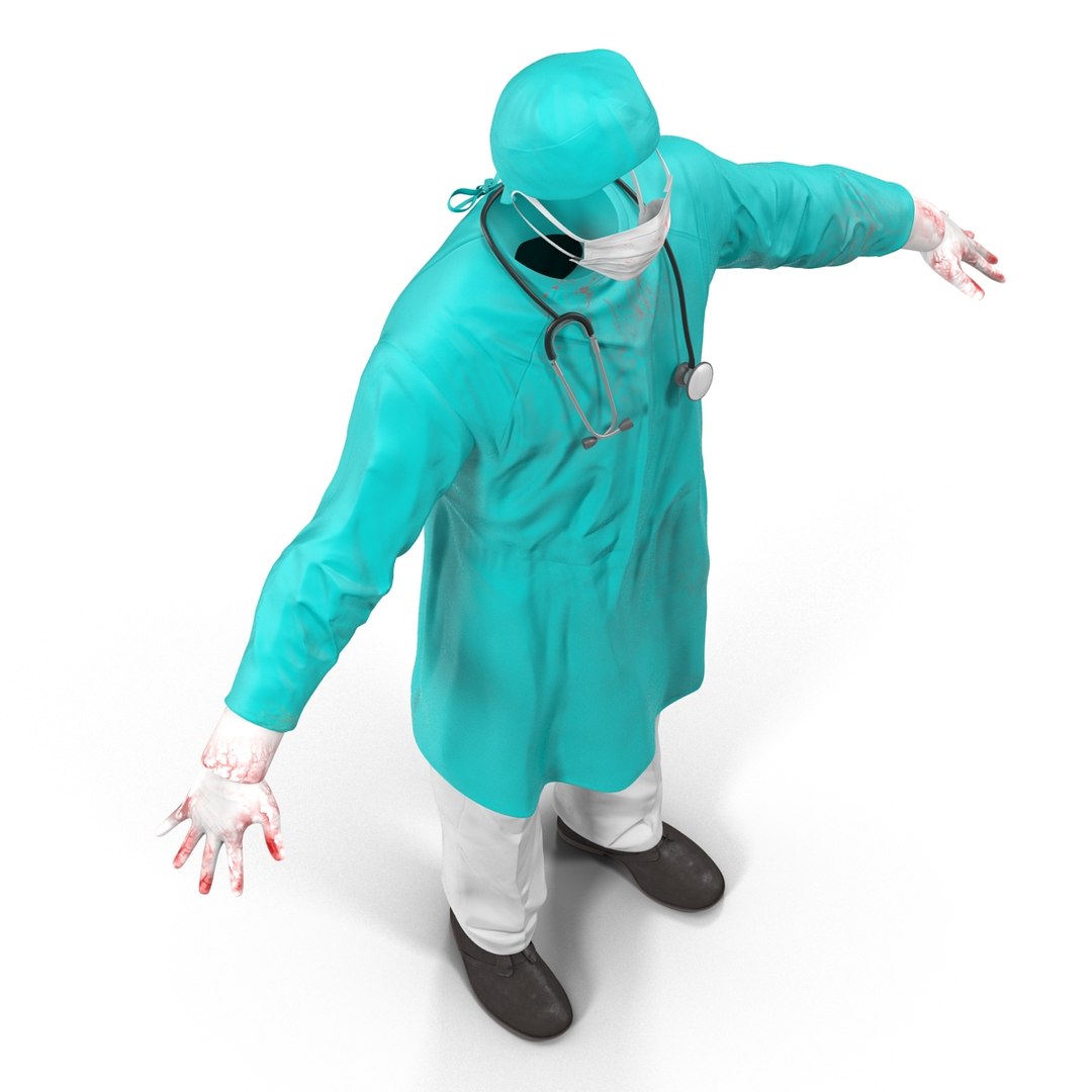 3d model surgeon dress 2 modeled