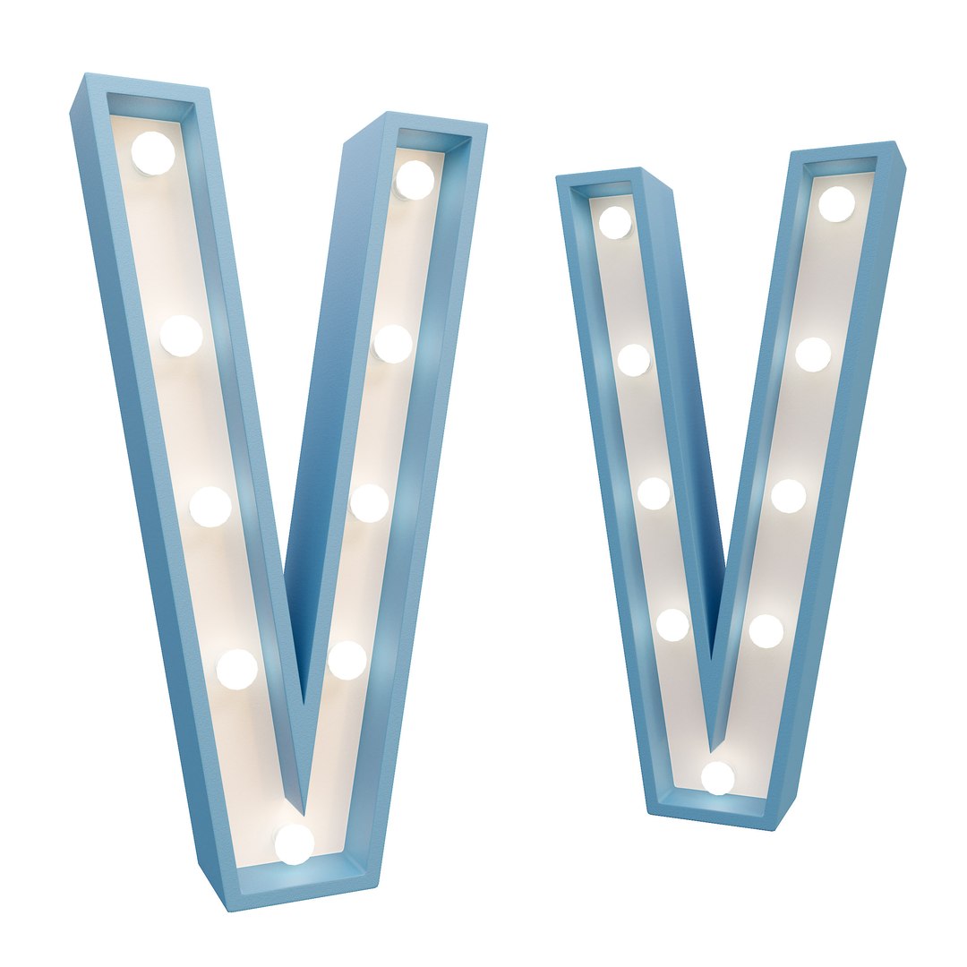 Marquee Letter V Led Glow Sign Model - TurboSquid 1973900