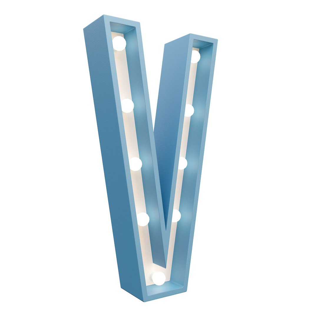 Marquee Letter V Led Glow Sign Model - TurboSquid 1973900