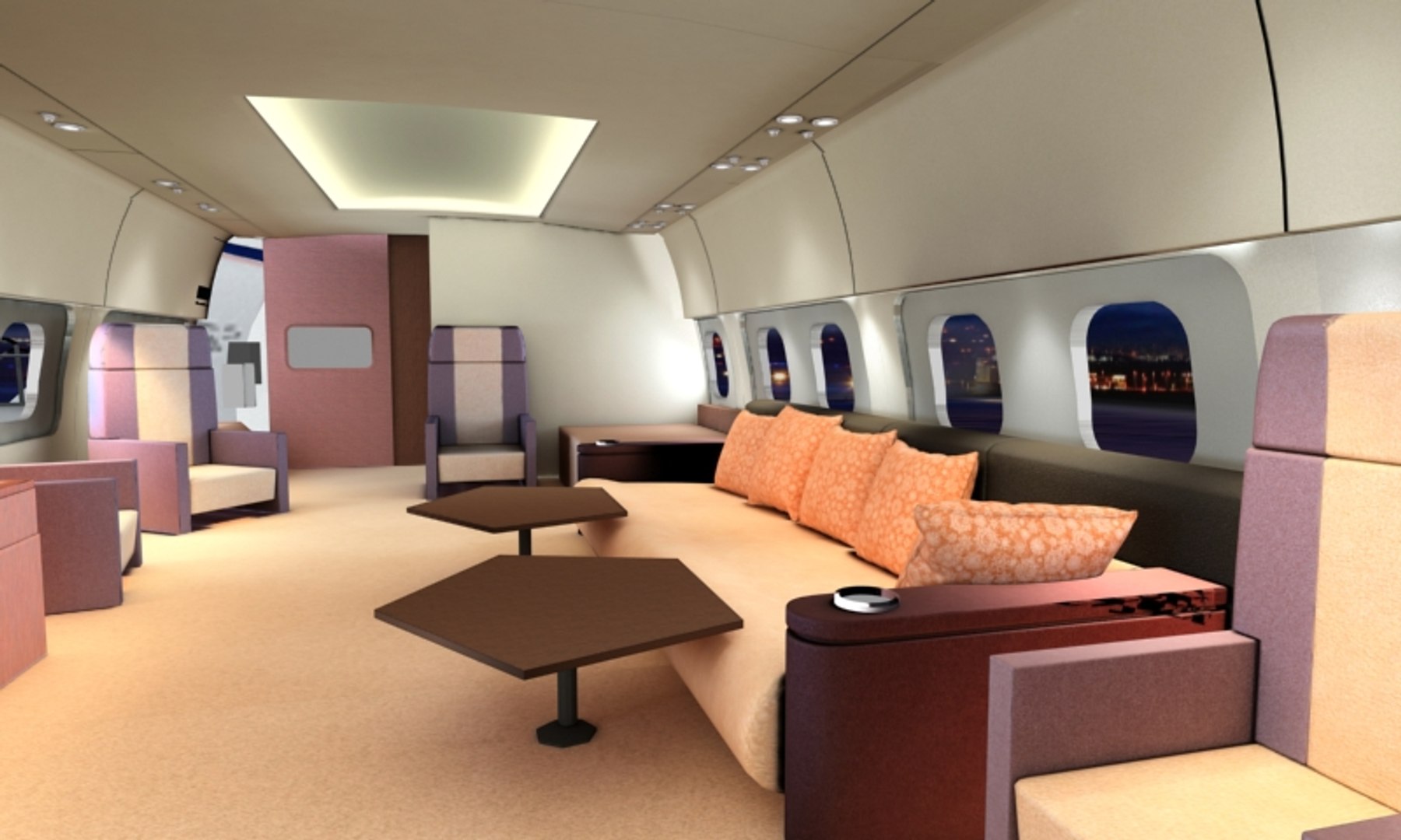 ready plane interior exterior 3d model