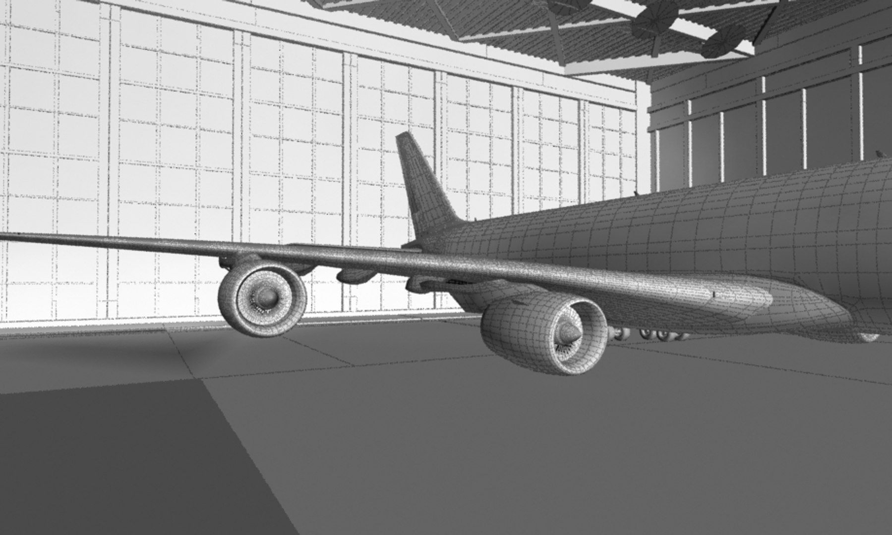 ready plane interior exterior 3d model