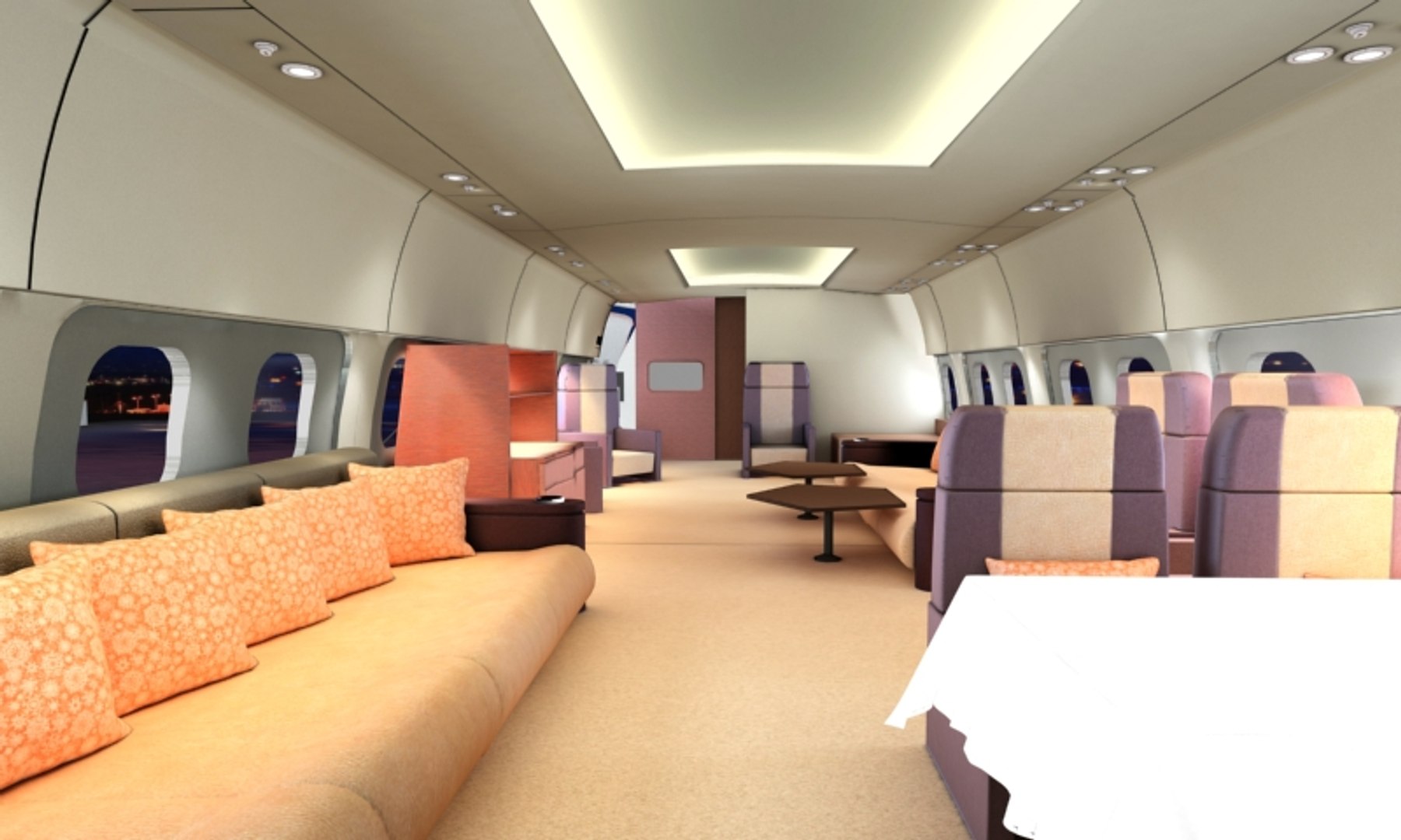 ready plane interior exterior 3d model