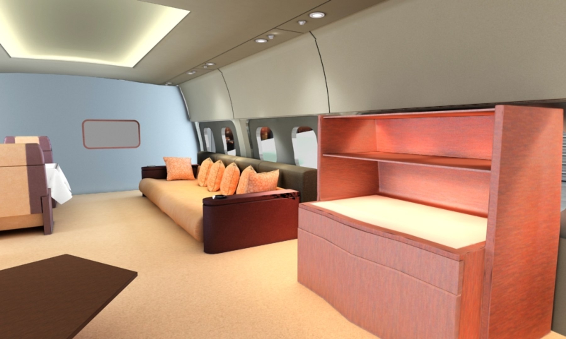 ready plane interior exterior 3d model
