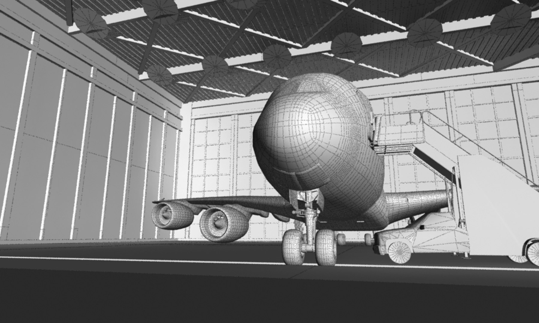 ready plane interior exterior 3d model