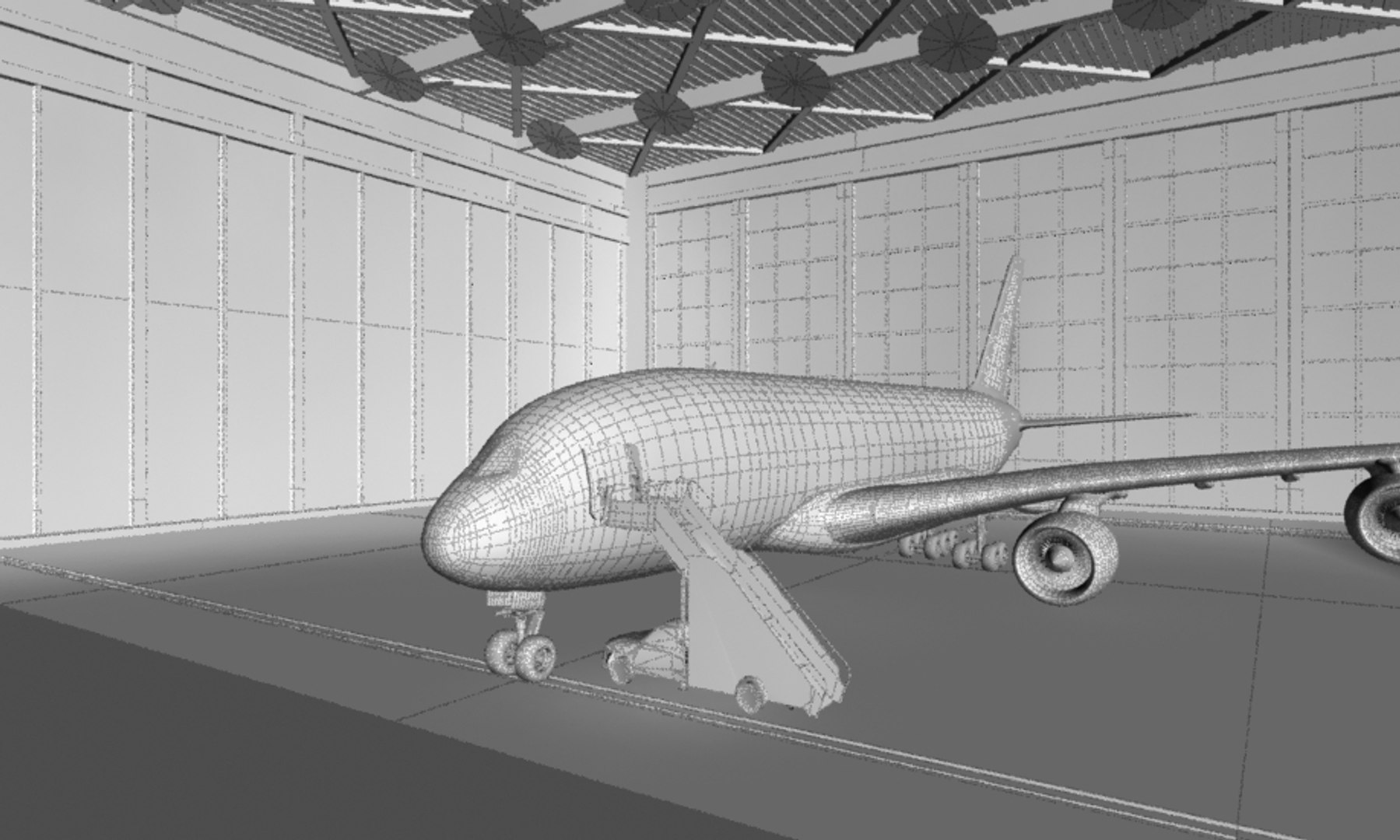 ready plane interior exterior 3d model
