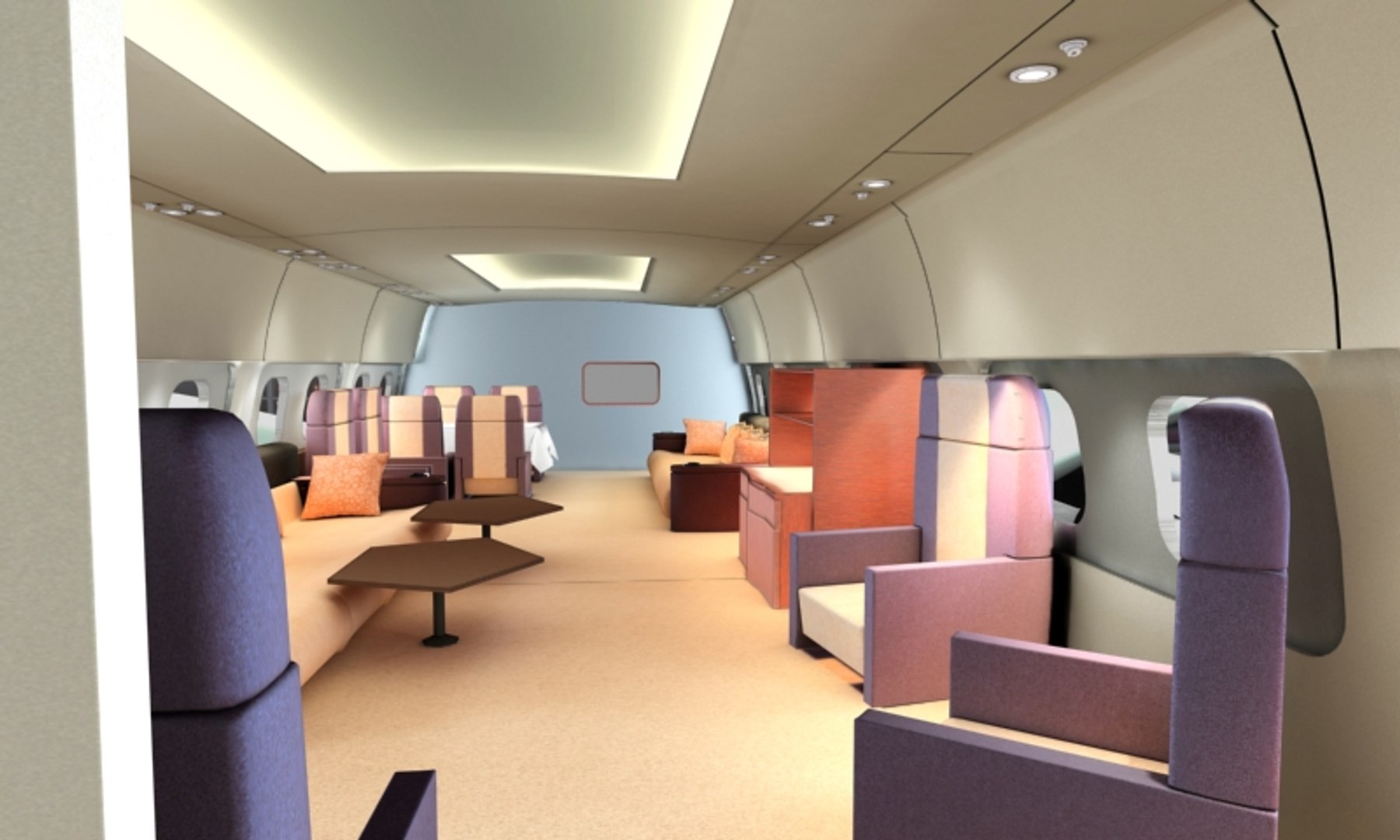 ready plane interior exterior 3d model