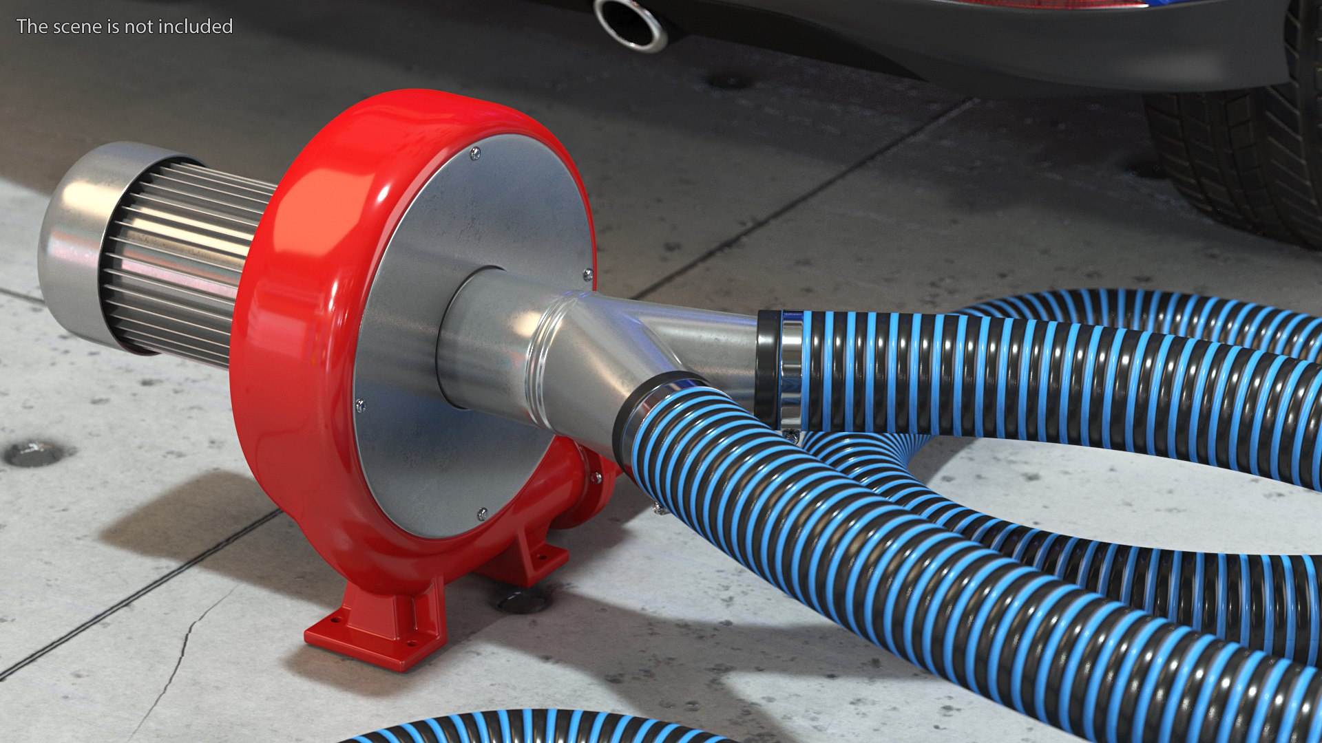 Exhaust Fume Extraction System Twin Duct 3D - TurboSquid 1777282