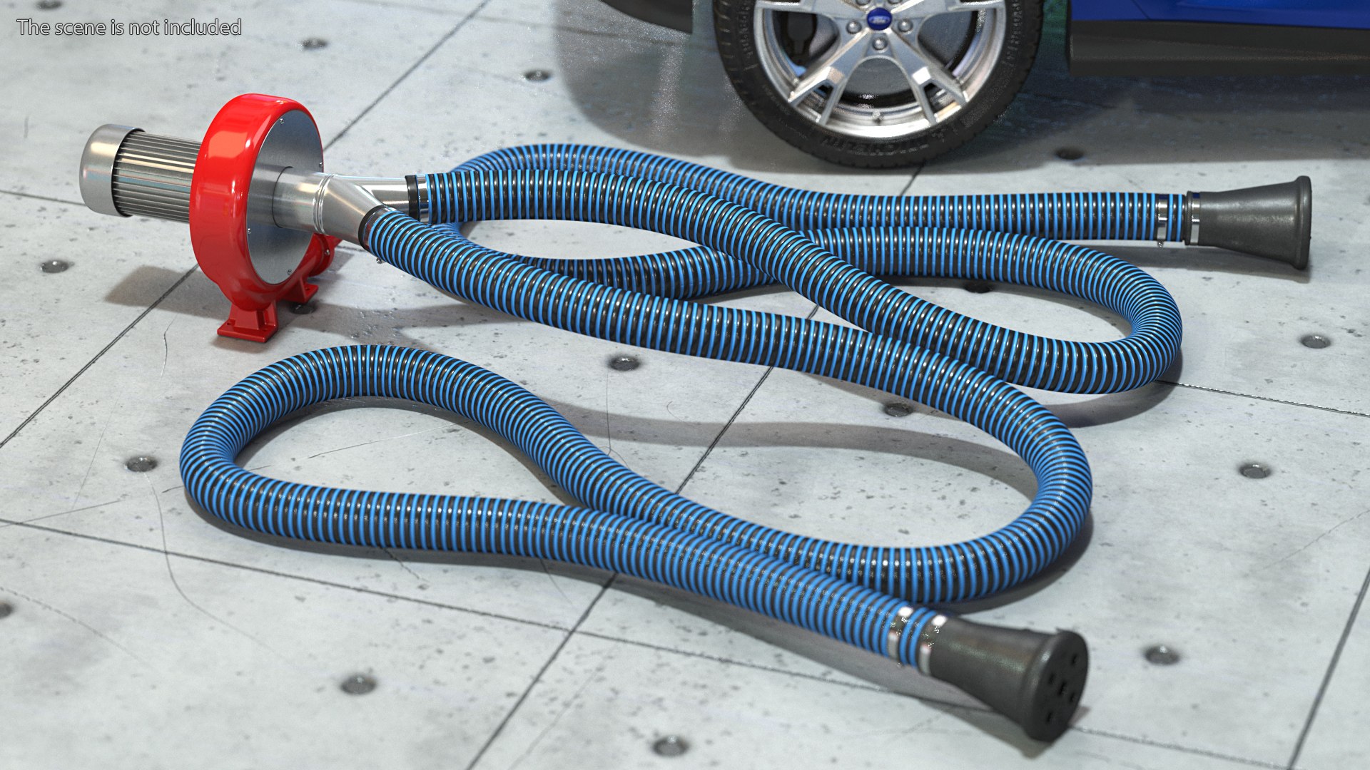 Exhaust Fume Extraction System Twin Duct 3D - TurboSquid 1777282