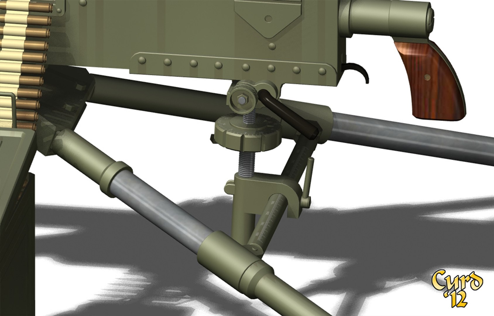 3d Model Machine Gun 1919