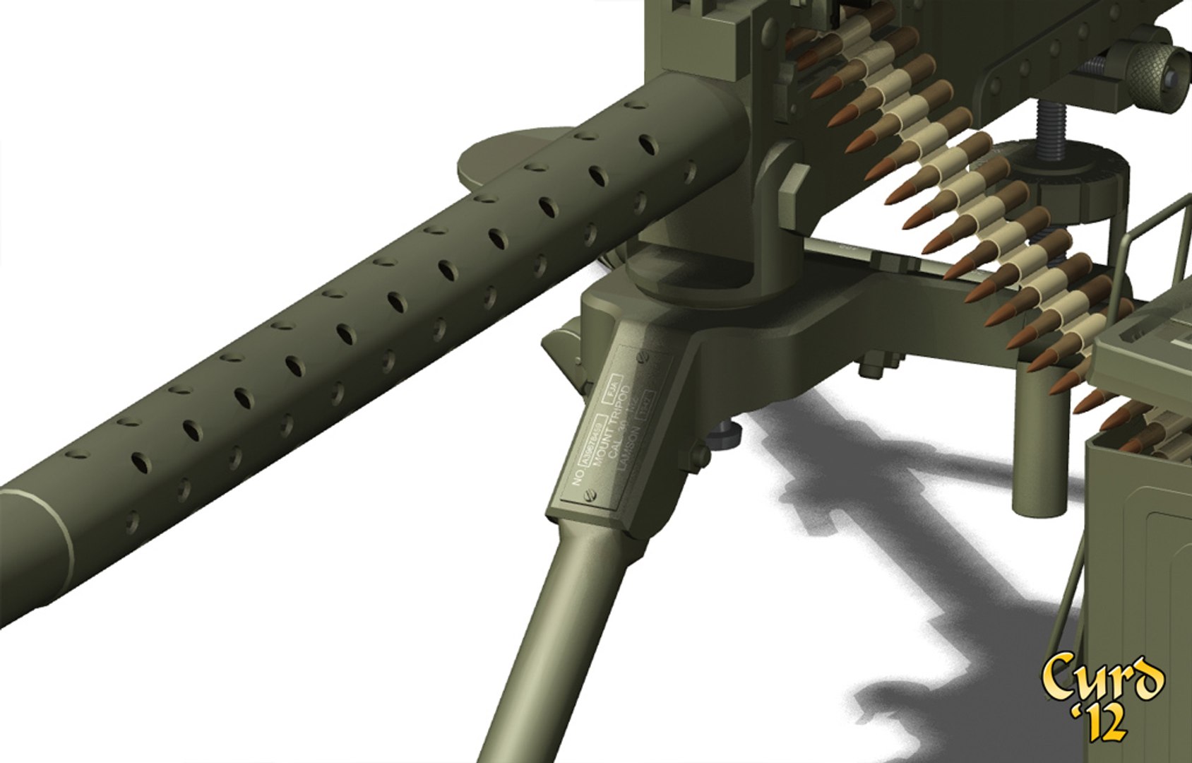 3d Model Machine Gun 1919