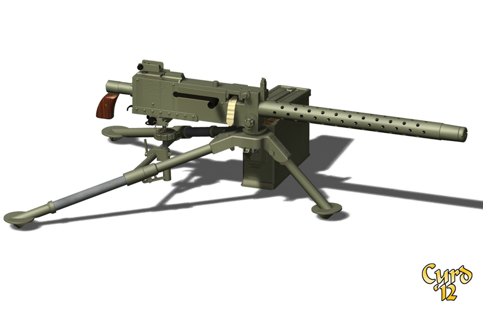 3d Model Machine Gun 1919