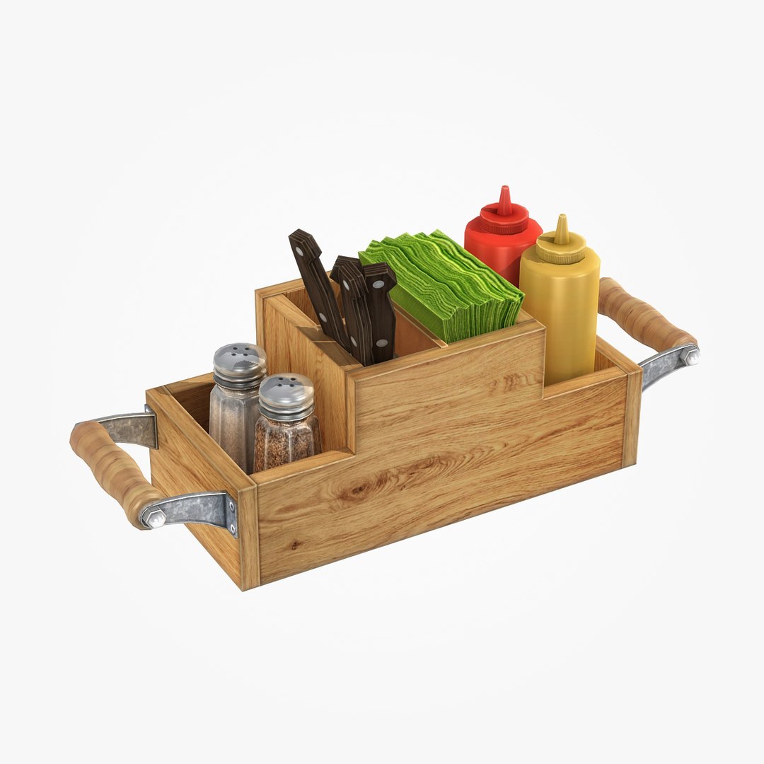 3D Cafe Condiment Caddy Mustard - TurboSquid 1328451
