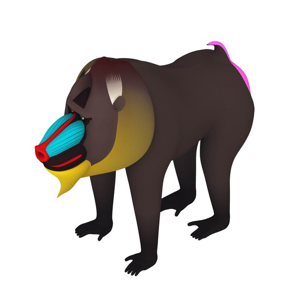 mandrill monkey 3d obj