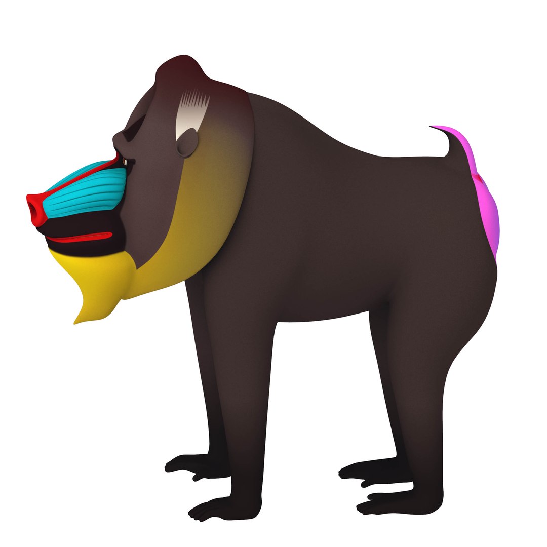 Mandrill Monkey 3d Obj
