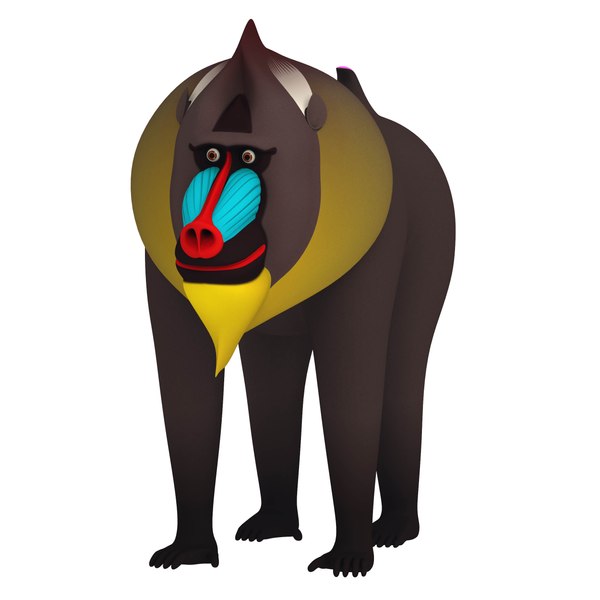 mandrill monkey 3d obj
