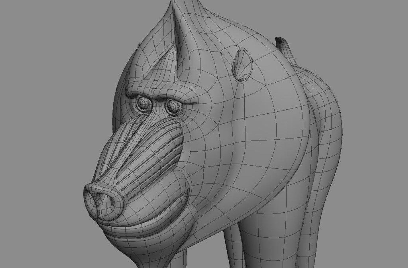 Mandrill Monkey 3d Obj