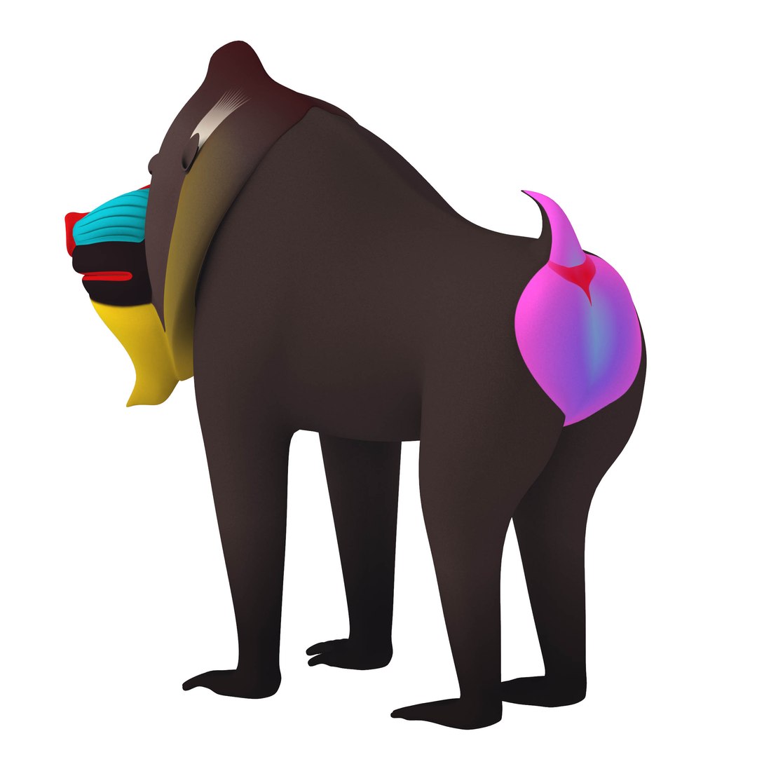 Mandrill Monkey 3d Obj
