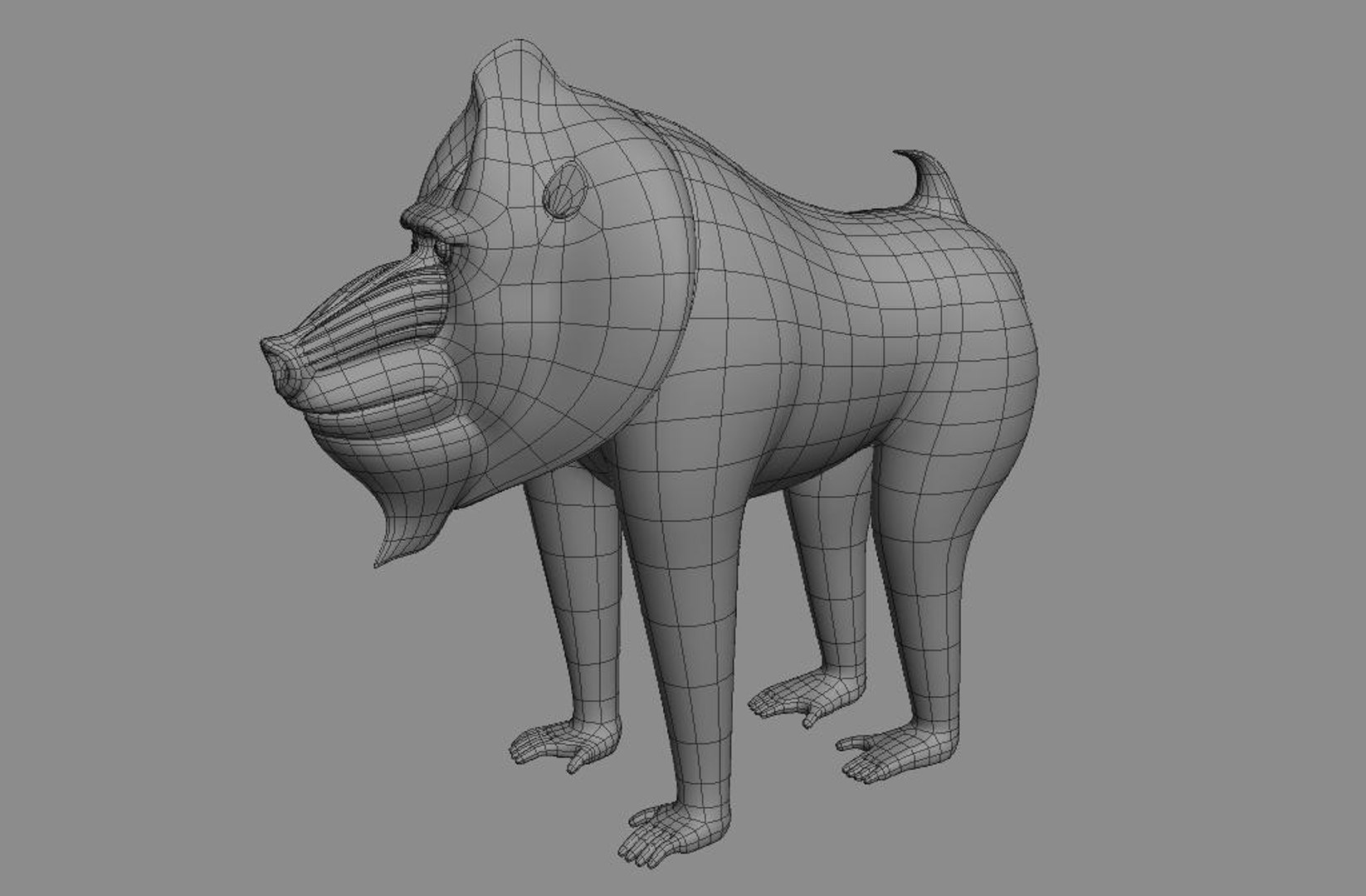 Mandrill Monkey 3d Obj