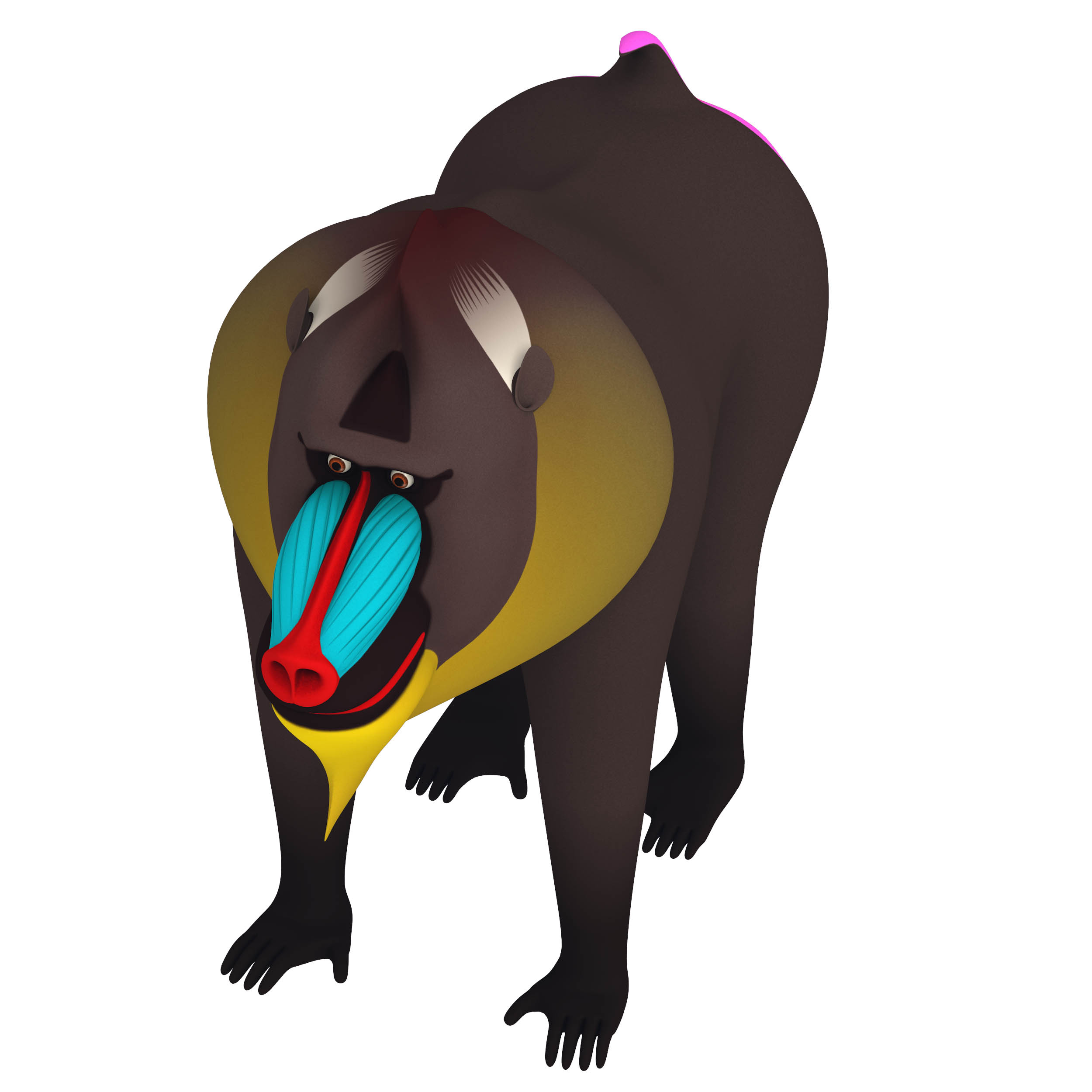 mandrill monkey 3d obj