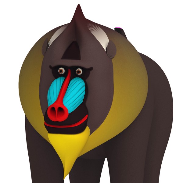 mandrill monkey 3d obj