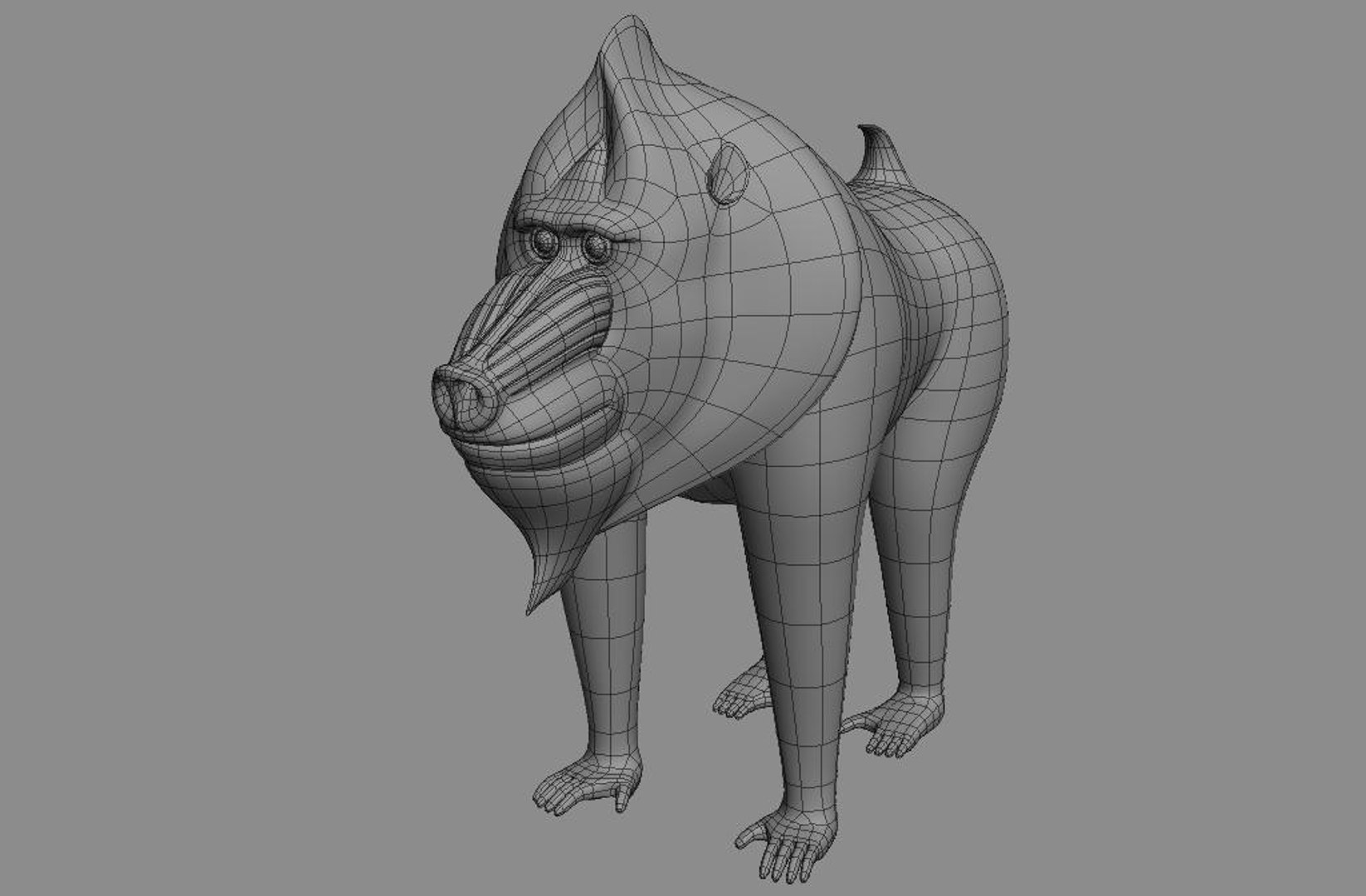 Mandrill Monkey 3d Obj