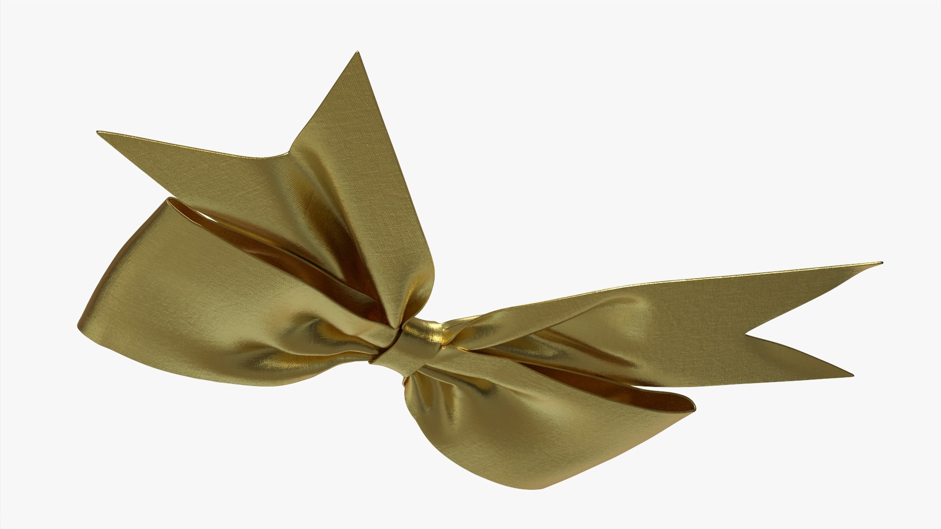 3D Small ribbon decoration metallic gold - TurboSquid 1842357